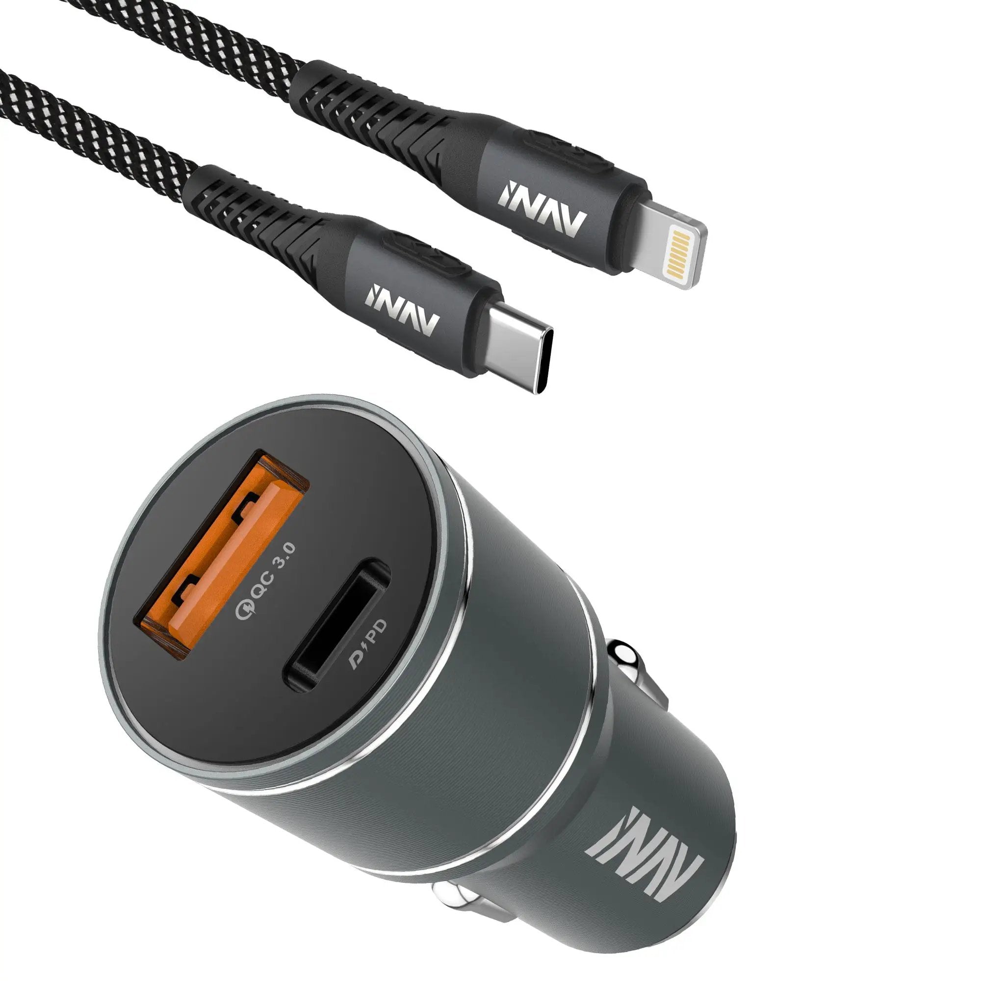 12V Phone Fast Charger with Cable (iPhone or Android) – 4x4shop