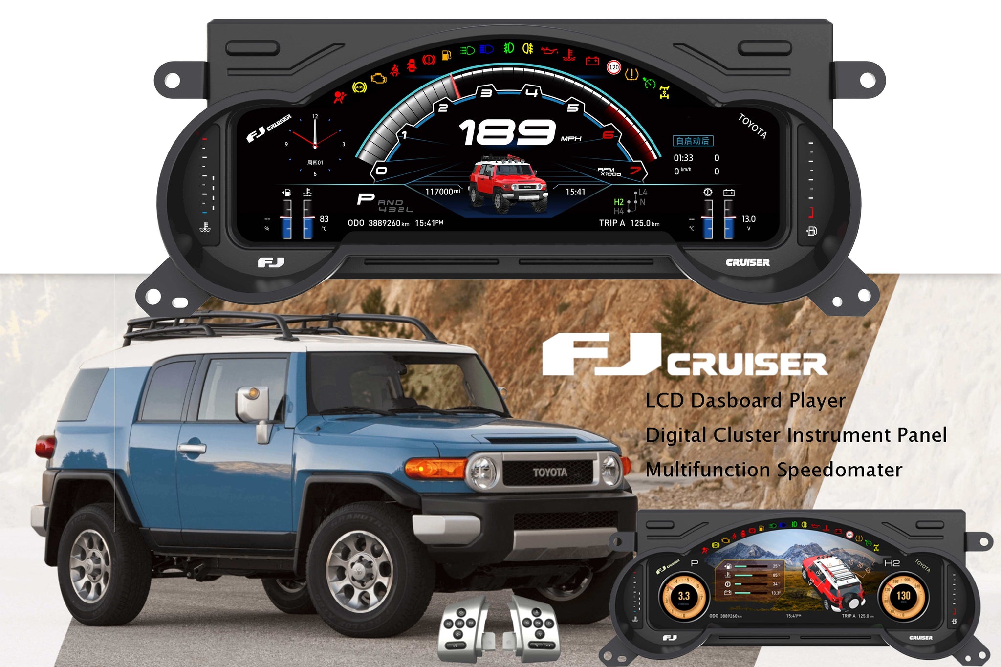 Toyota FJ Cruiser OEM FIT Digital Dashboard Gauge Cluster – 4x4shop